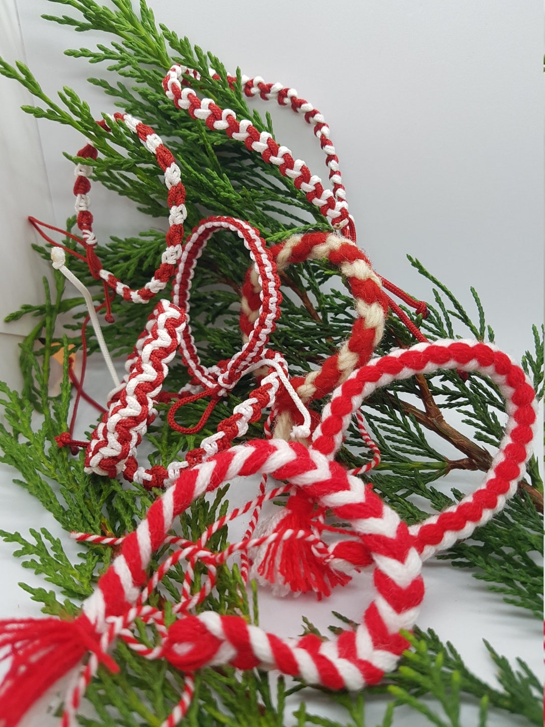 Bracelet White & Red Martenitsa Martenica Martenitza Martisor Martakia ...