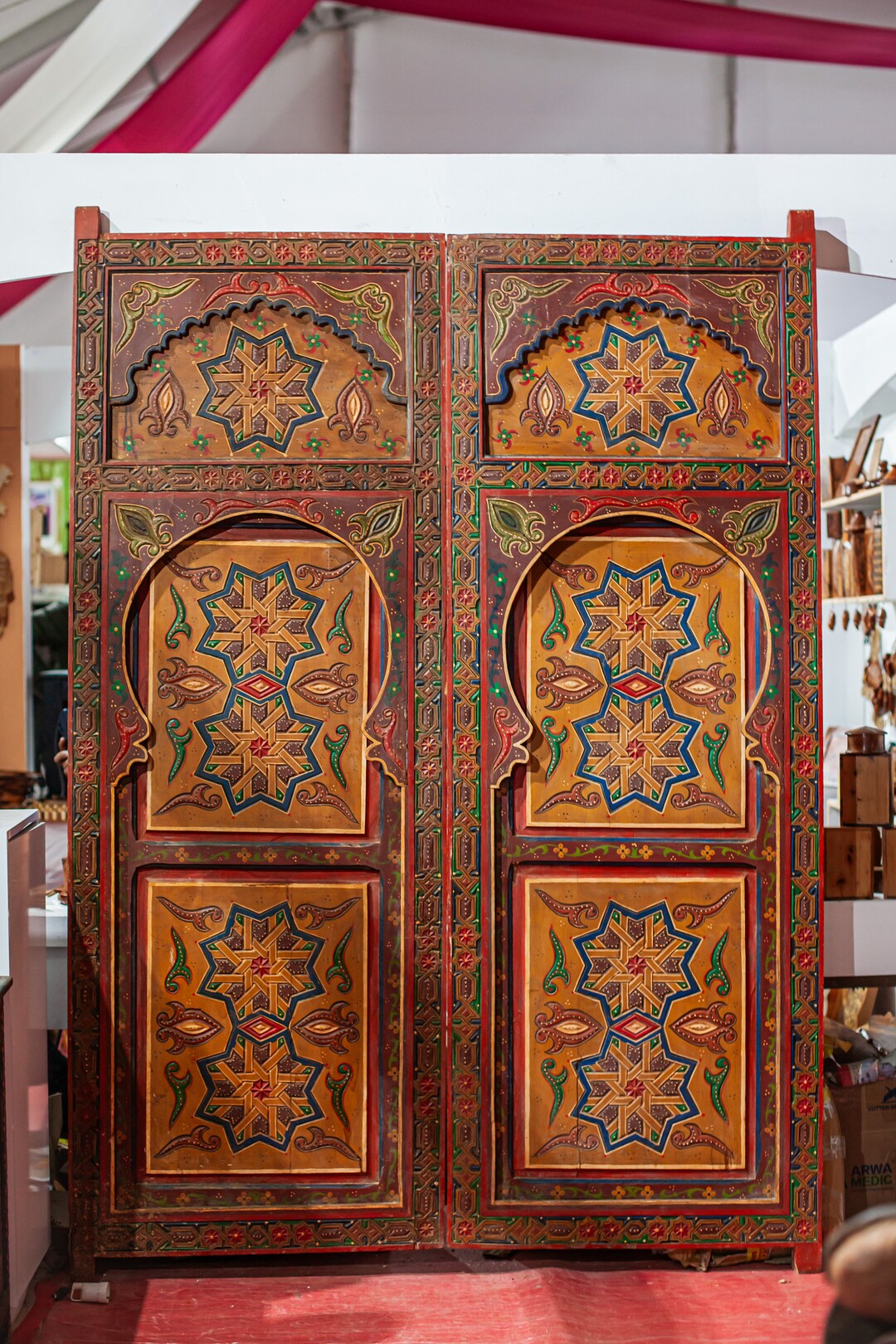 Stunning Double Wooden Door, Moroccan Berber Door, Handmade Traditional ...