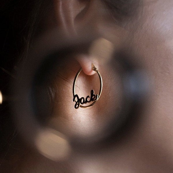 Name Hoop Earrings - Etsy