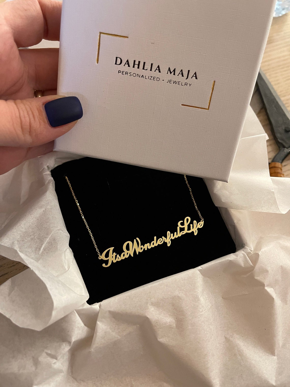 Custom Words Necklace Phrase Engraved Necklace Two Sentence - Etsy