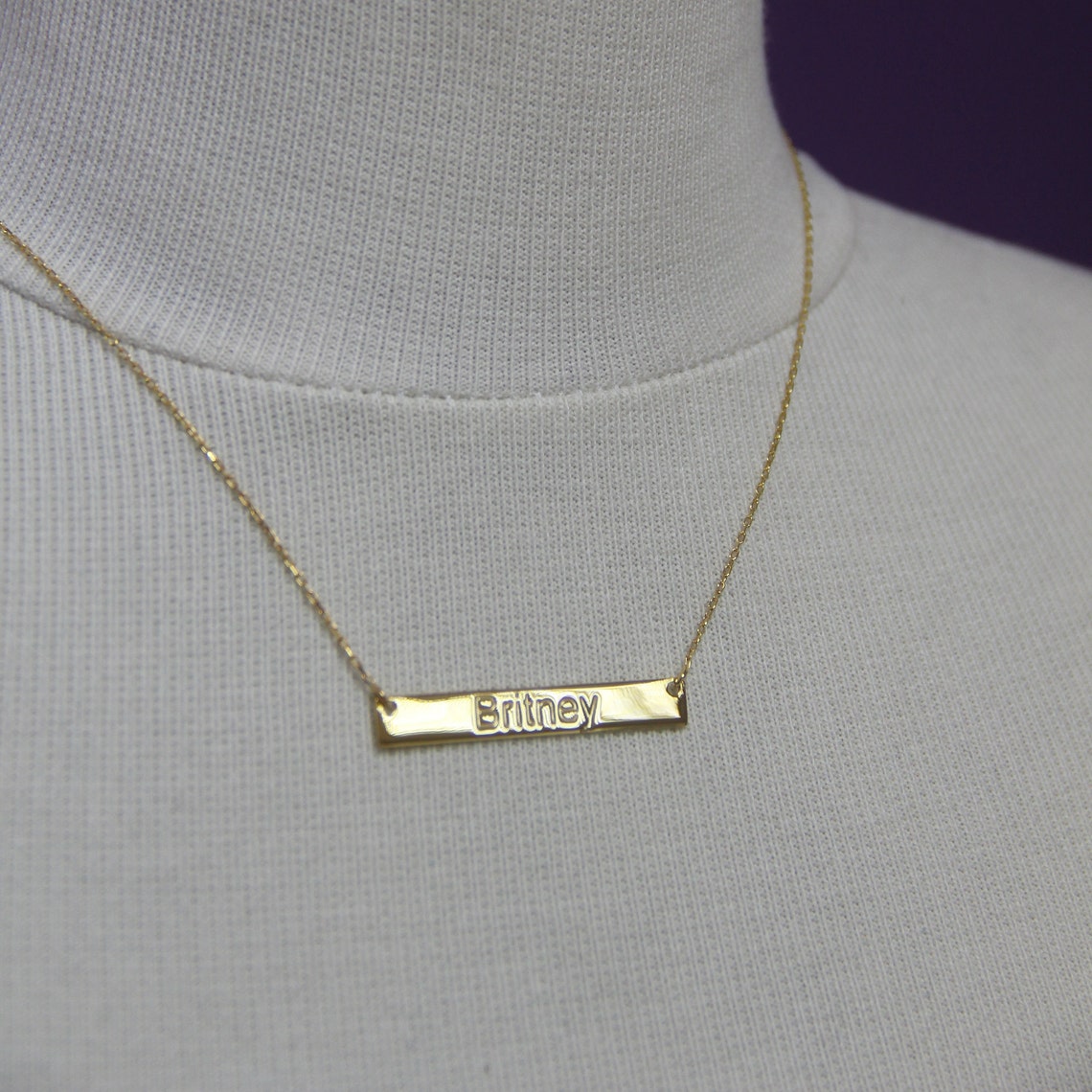 Customized Name Bar Necklace Personalized Gold Name Bar | Etsy