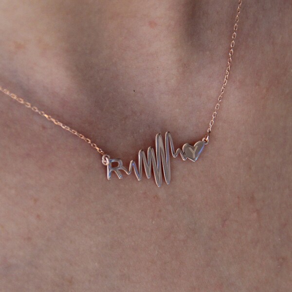 Heart Beat Necklace - Etsy