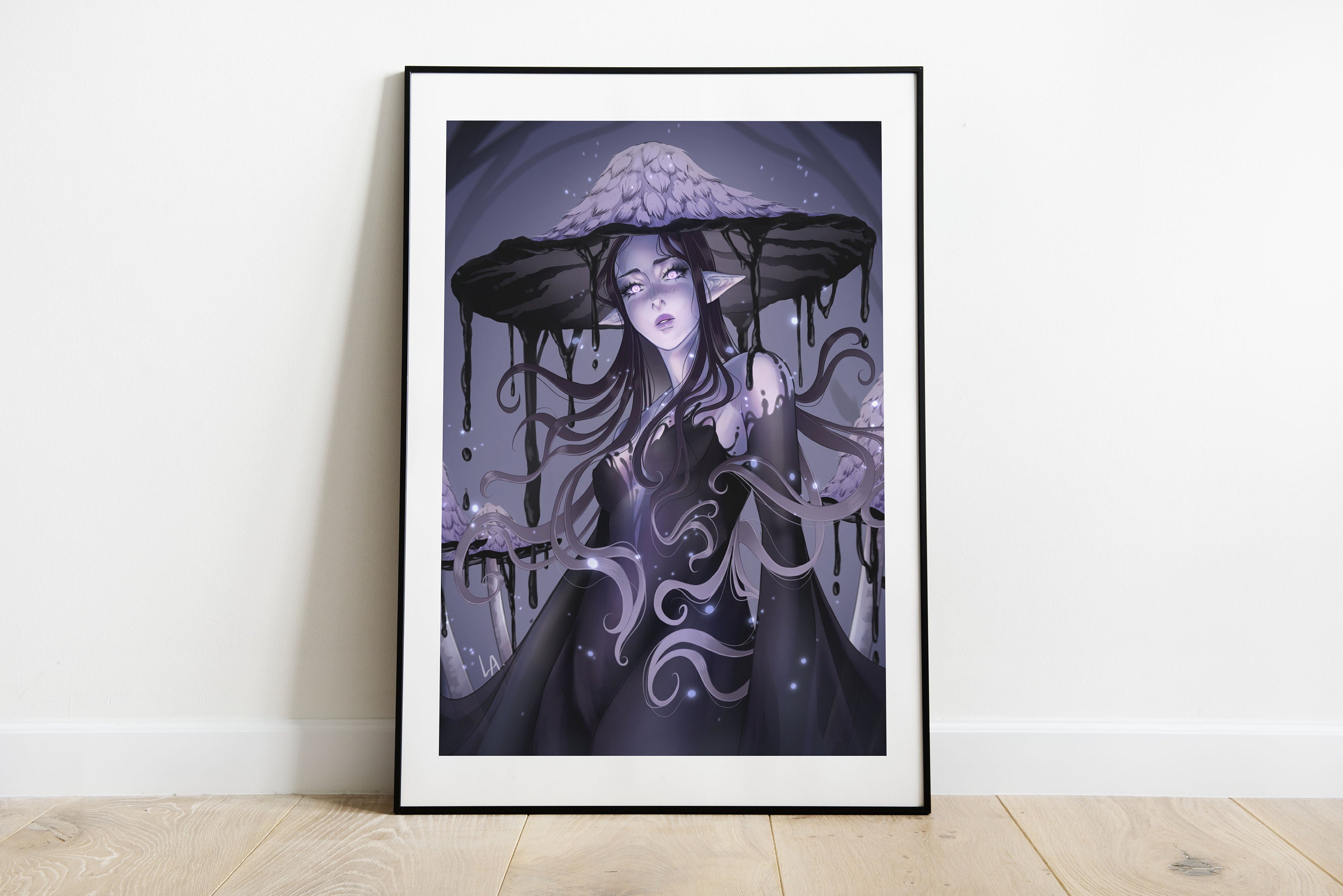 Inky Cap Lady Print - Etsy