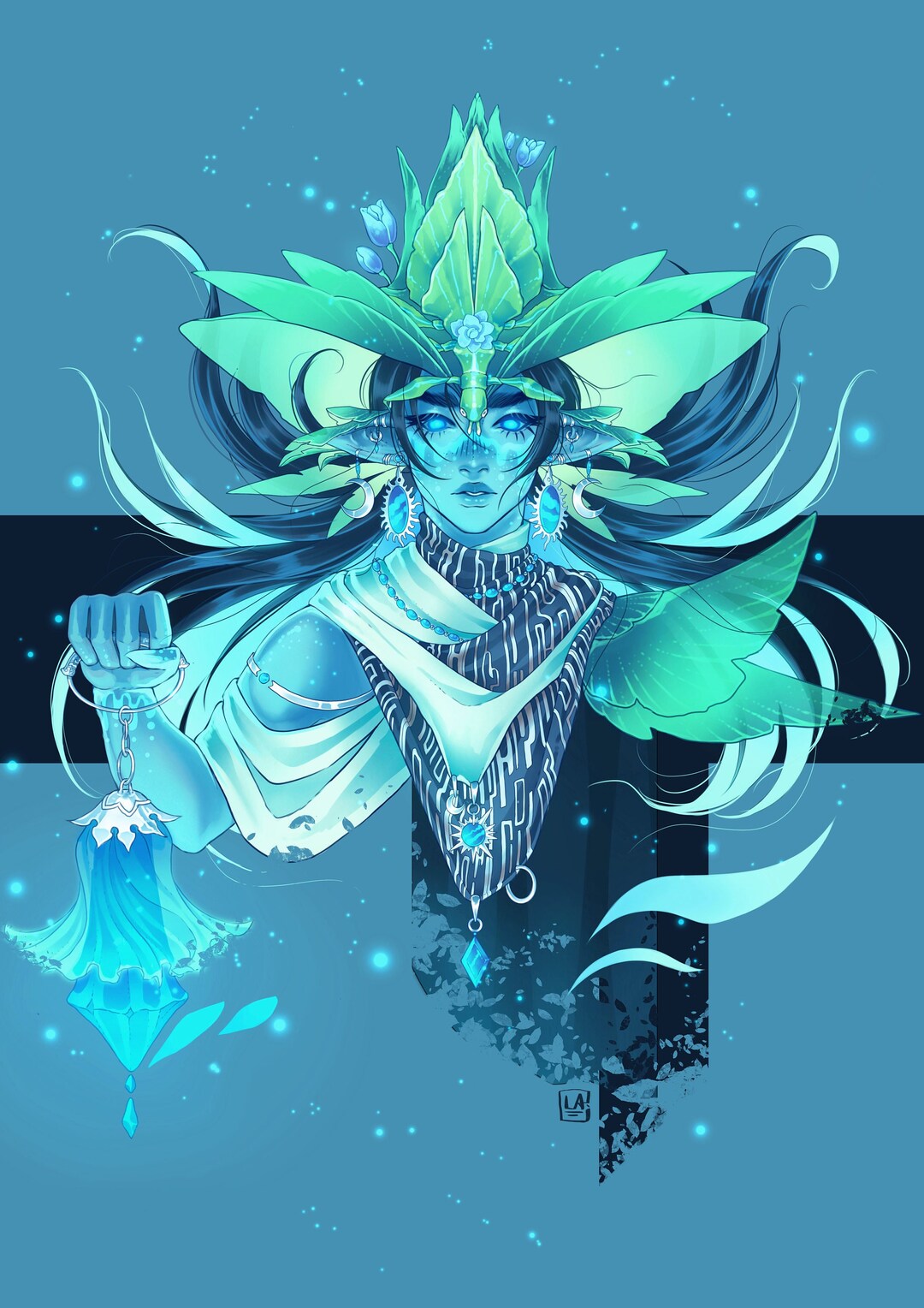 Giant Leaf Insect Witch Print - Etsy