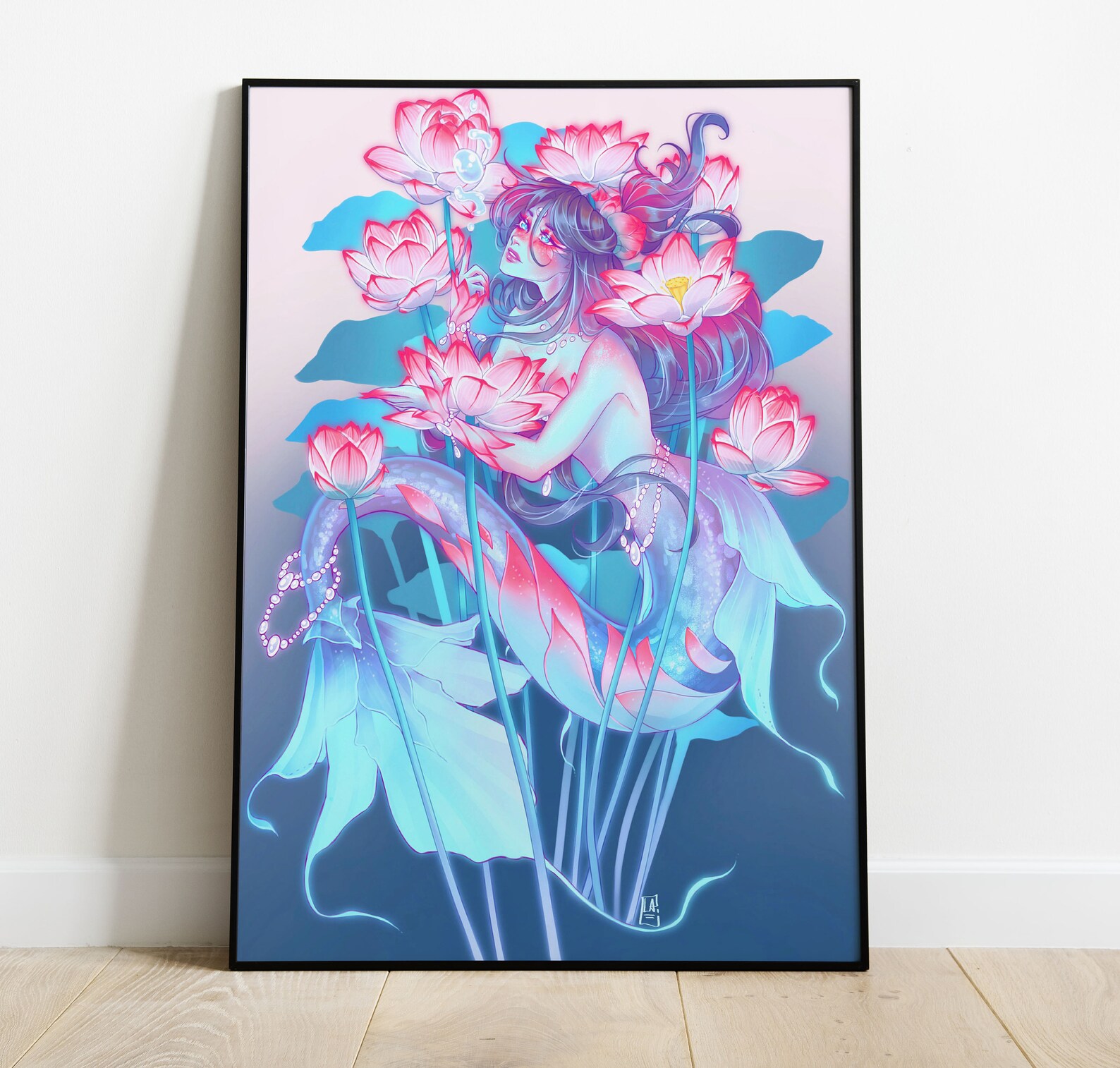 Lotus Mermaid Print - Etsy