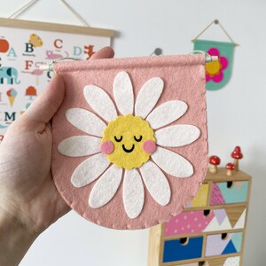 Daisy Happy Flower Felt Pennant Nursery Banner - Etsy