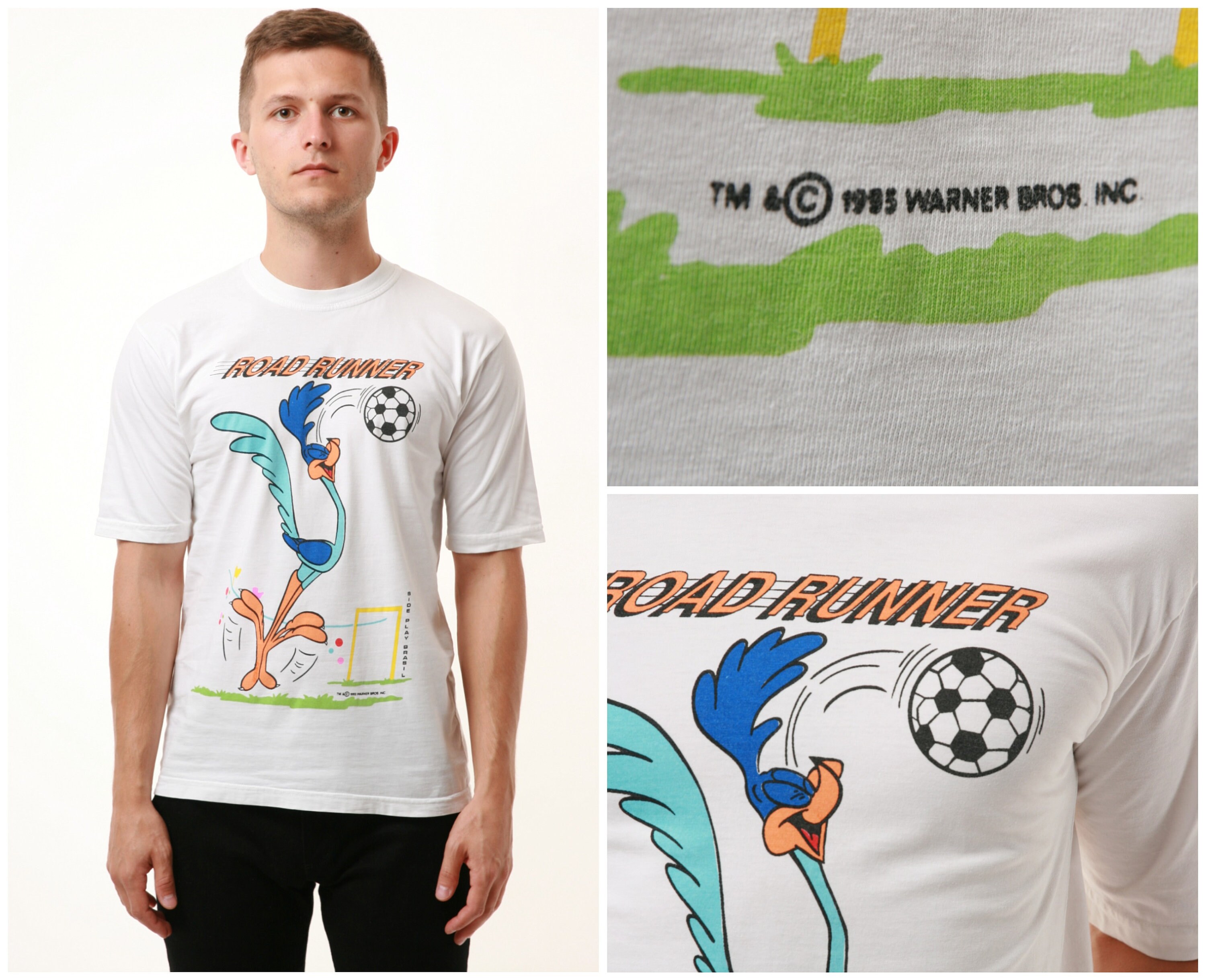 95s Vintage Warner Bros. Road Runner Cotton T-shirt 15853. - Etsy