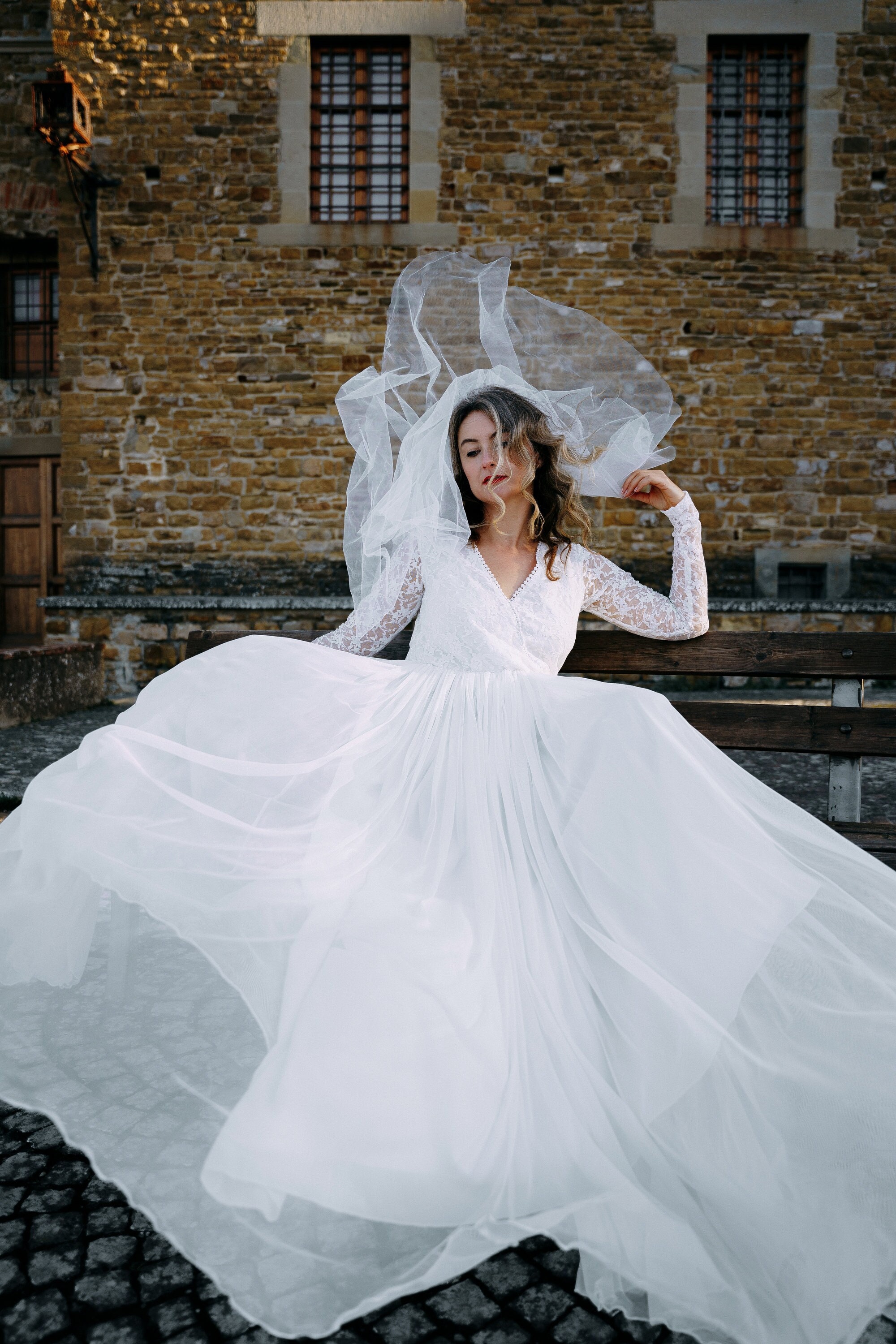 Lace Maxi Wedding Dress With Long Sleeve / Modest White Maxi - Etsy