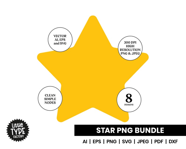 Paquete de estrellas SVG y PNG - Iconos de estrellas - Imágenes prediseñadas de estrellas - Etsy ...