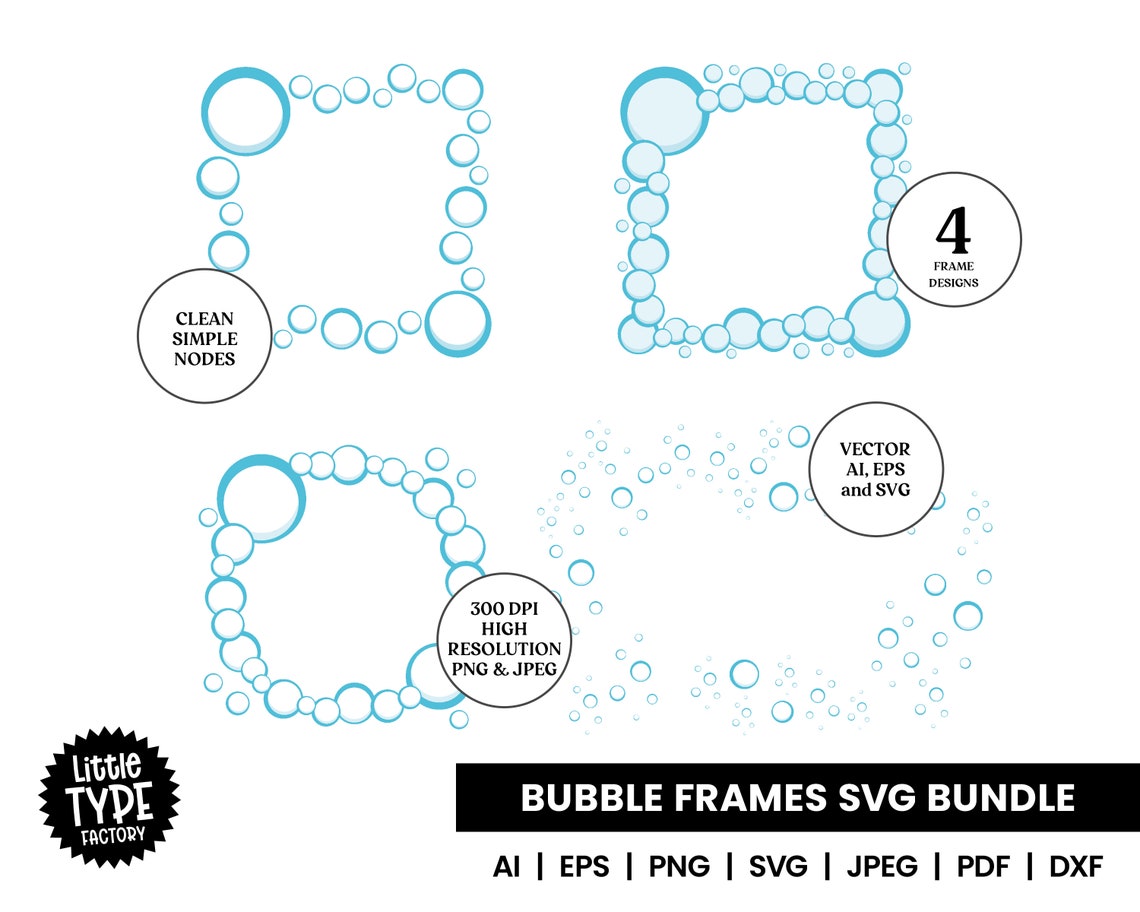 BUBBLES SVG Bundle Bubble PNG Clipart Set - Etsy