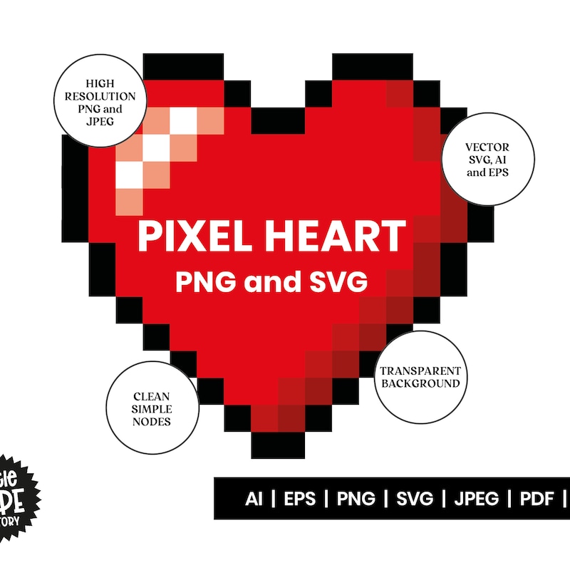 Pixel art cuore - Etsy Italia