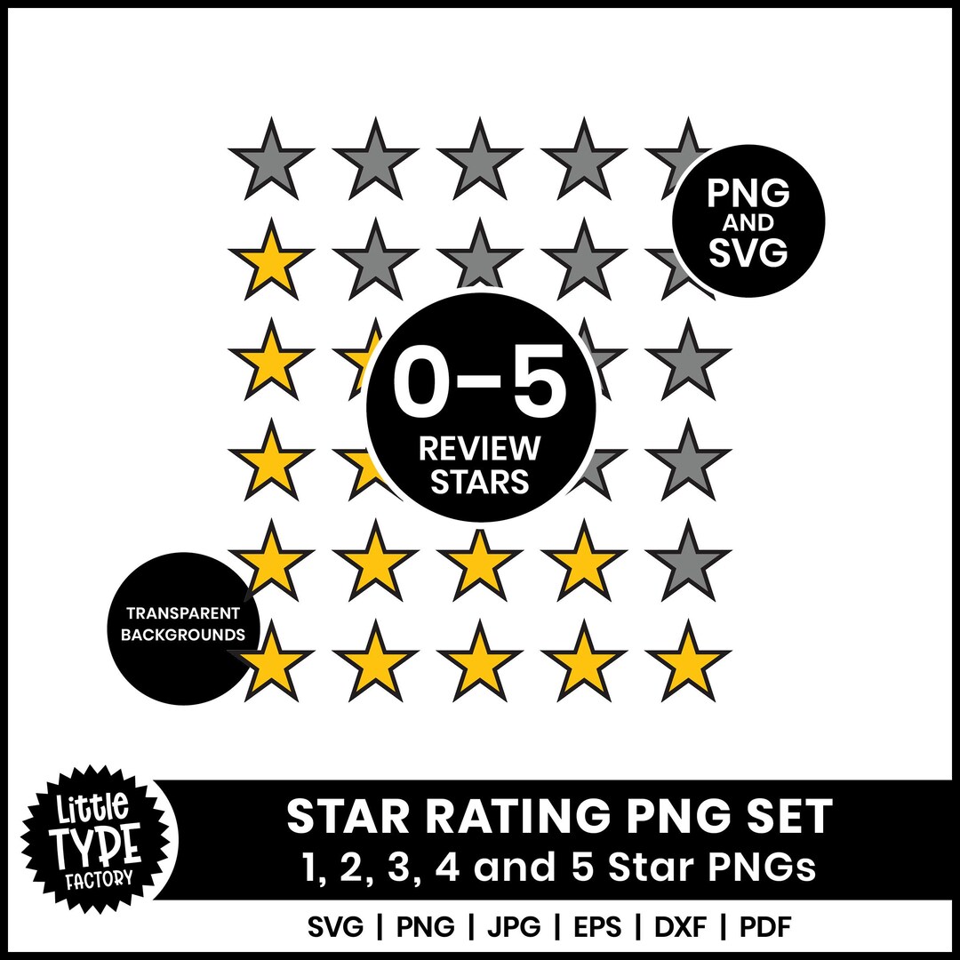 Star Rating PNG & SVG Bundle | 0 to 5 Star Review Icons | 5 Star Rating ...