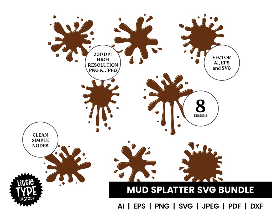MUD SPLATTER SVG Bundle - Etsy