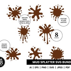 MUD SPLATTER SVG Bundle - Etsy