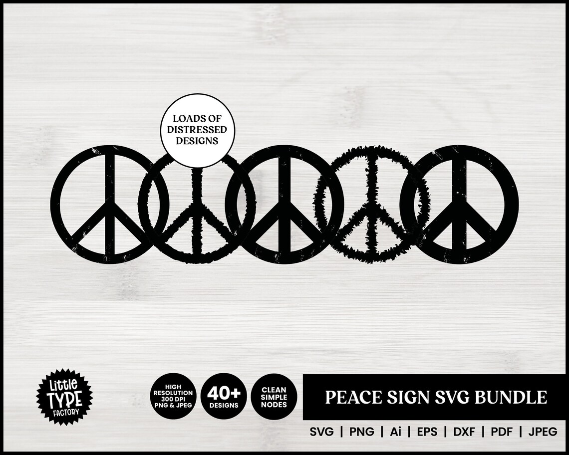 PEACE SIGN SVG Bundle Peace Clipart Pngs - Etsy