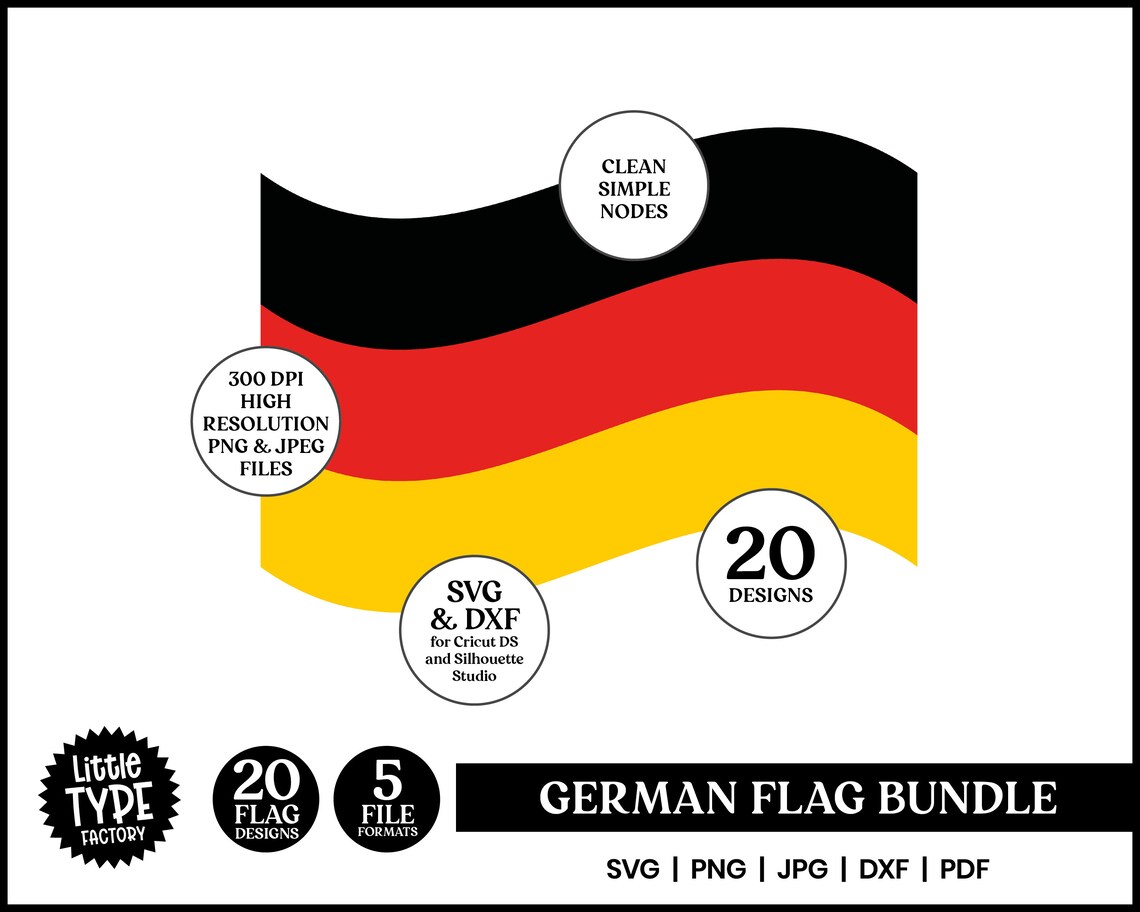 GERMANY FLAG SVG Bundle German Flag Pngs - Etsy