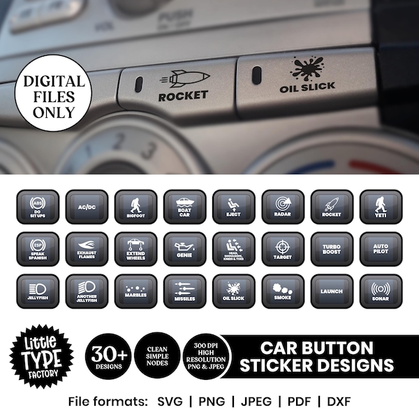 Car Button Stickers - Etsy