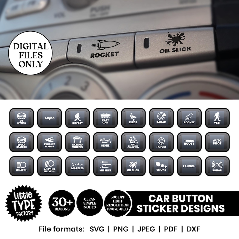 Car Interior Button Stickers - Etsy