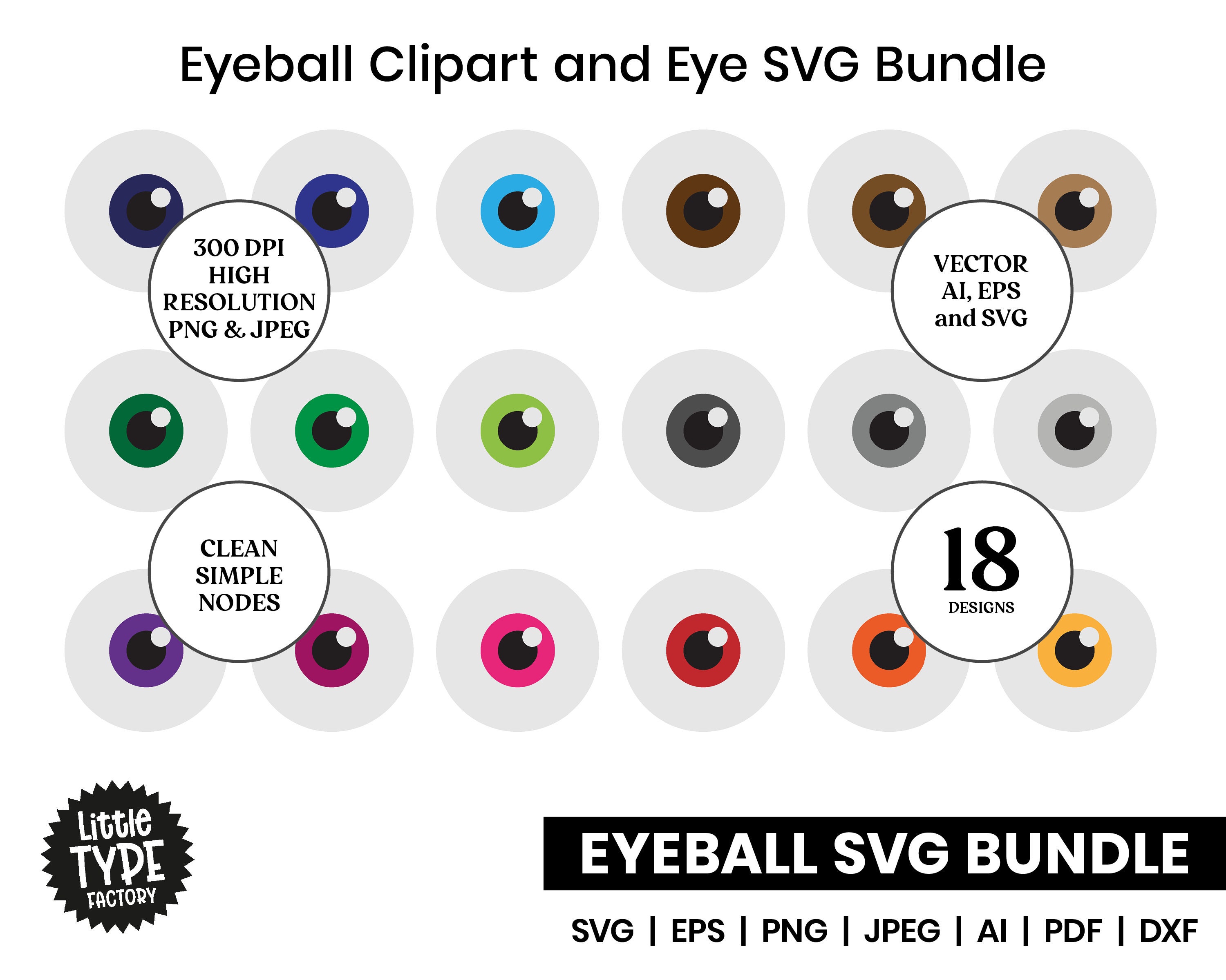Eyeball SVG Bundle Eye PNG Clipart - Etsy