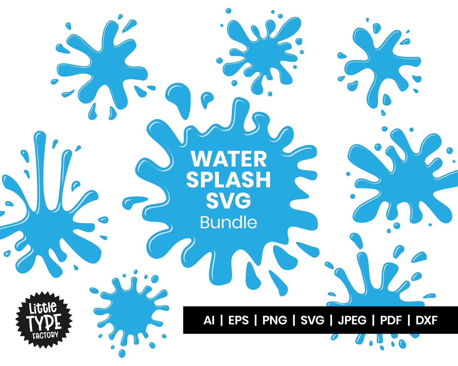 Water Splash SVG Clipart Set Splash PNG Bundle - Etsy Canada