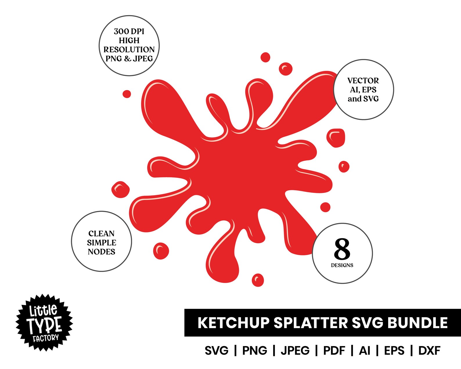 KETCHUP SPLATTER SVG Bundle - Etsy