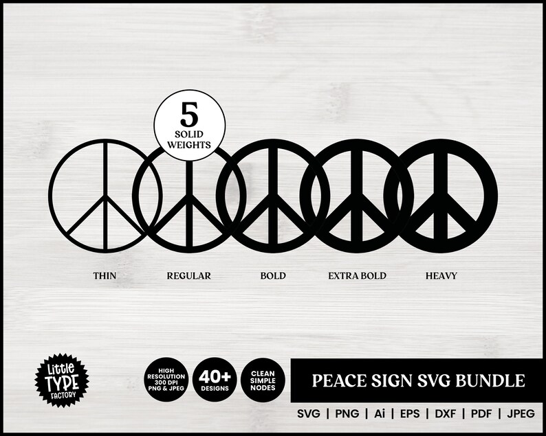 PEACE SIGN SVG Bundle Peace Clipart Pngs - Etsy