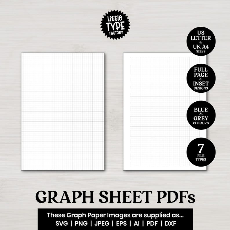Graph Paper PDF Templates | Graph Paper Images - Etsy