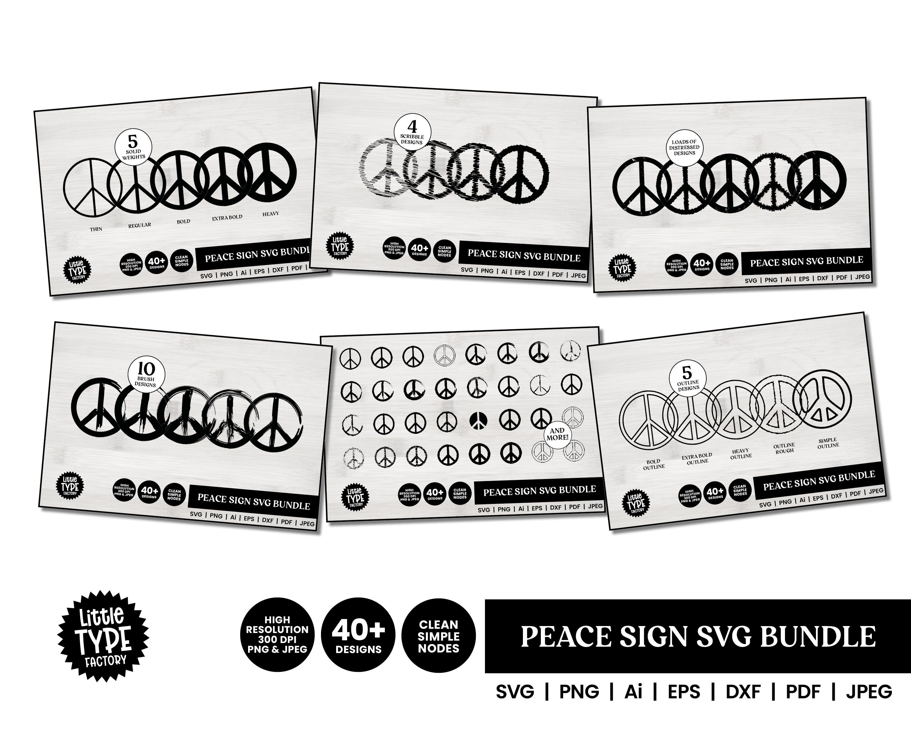 PEACE SIGN SVG Bundle Peace Clipart Pngs - Etsy