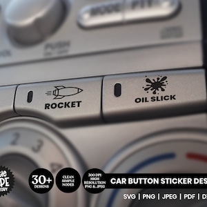 Funny Car Button Decals: 30+ Designs SVG PNG (digital Files) - Etsy