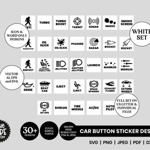 Funny Car Button Decals: 30+ Designs SVG PNG (digital Files) - Etsy