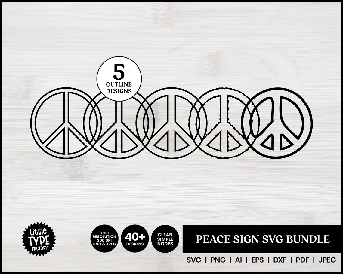 PEACE SIGN SVG Bundle Peace Clipart Pngs - Etsy