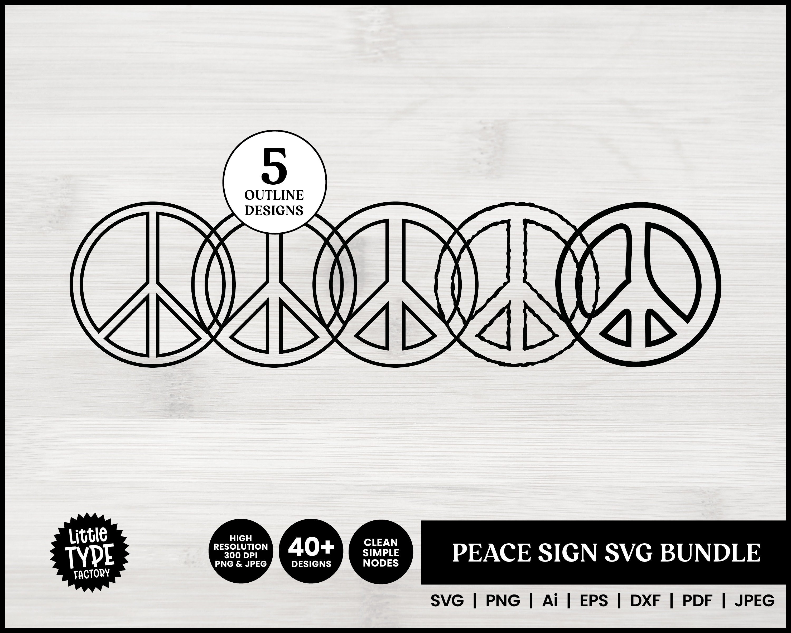 PEACE SIGN SVG Bundle Peace Clipart Pngs - Etsy