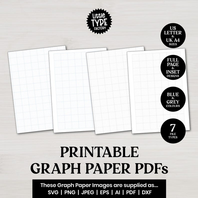 Graph Paper PDF Templates | Graph Paper Images - Etsy