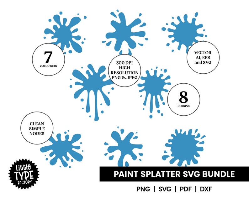 PAINT SPLATTER SVG Bundle A Paint Splash Svg Set - Etsy