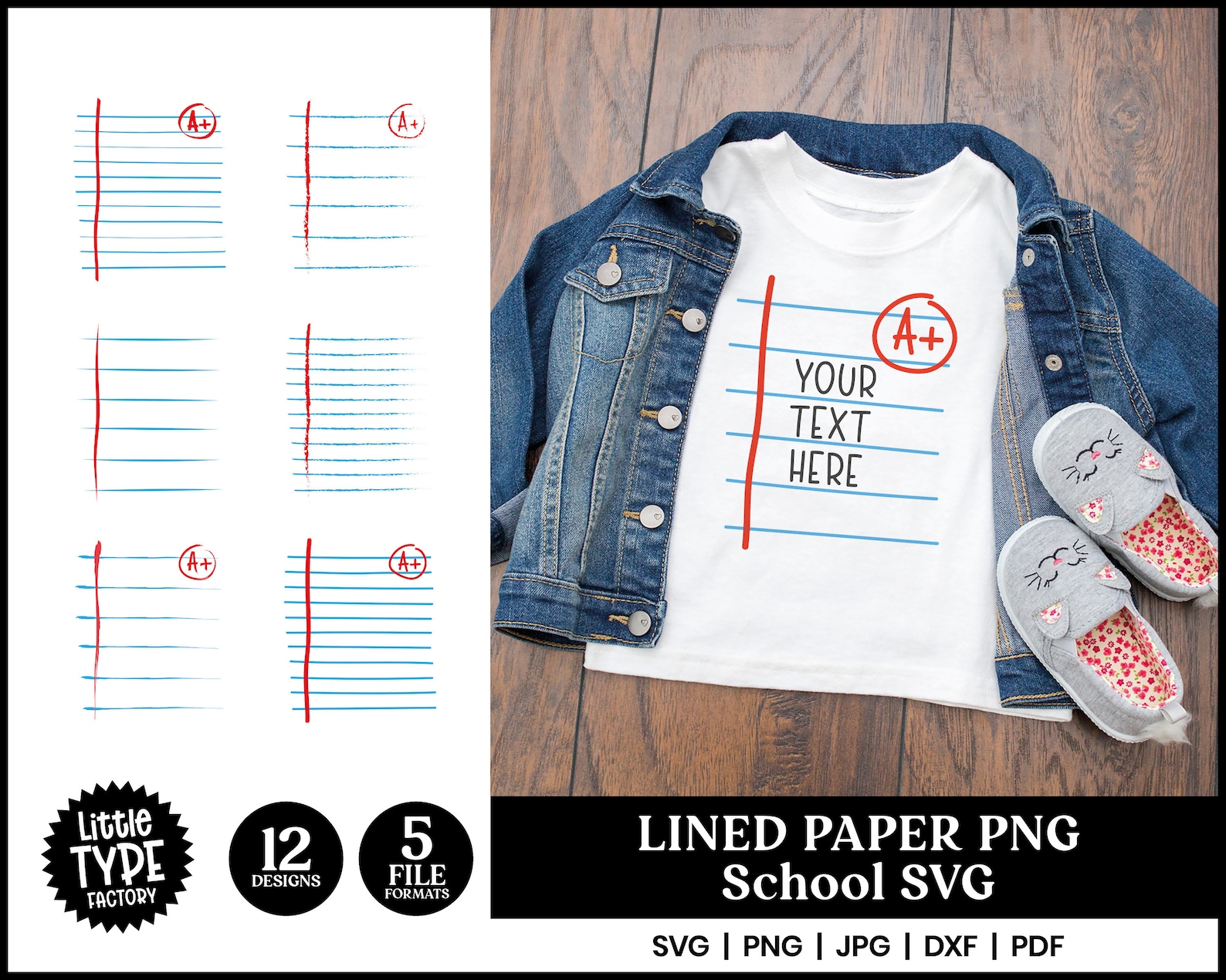 Lined Paper PNG School SVG - Etsy