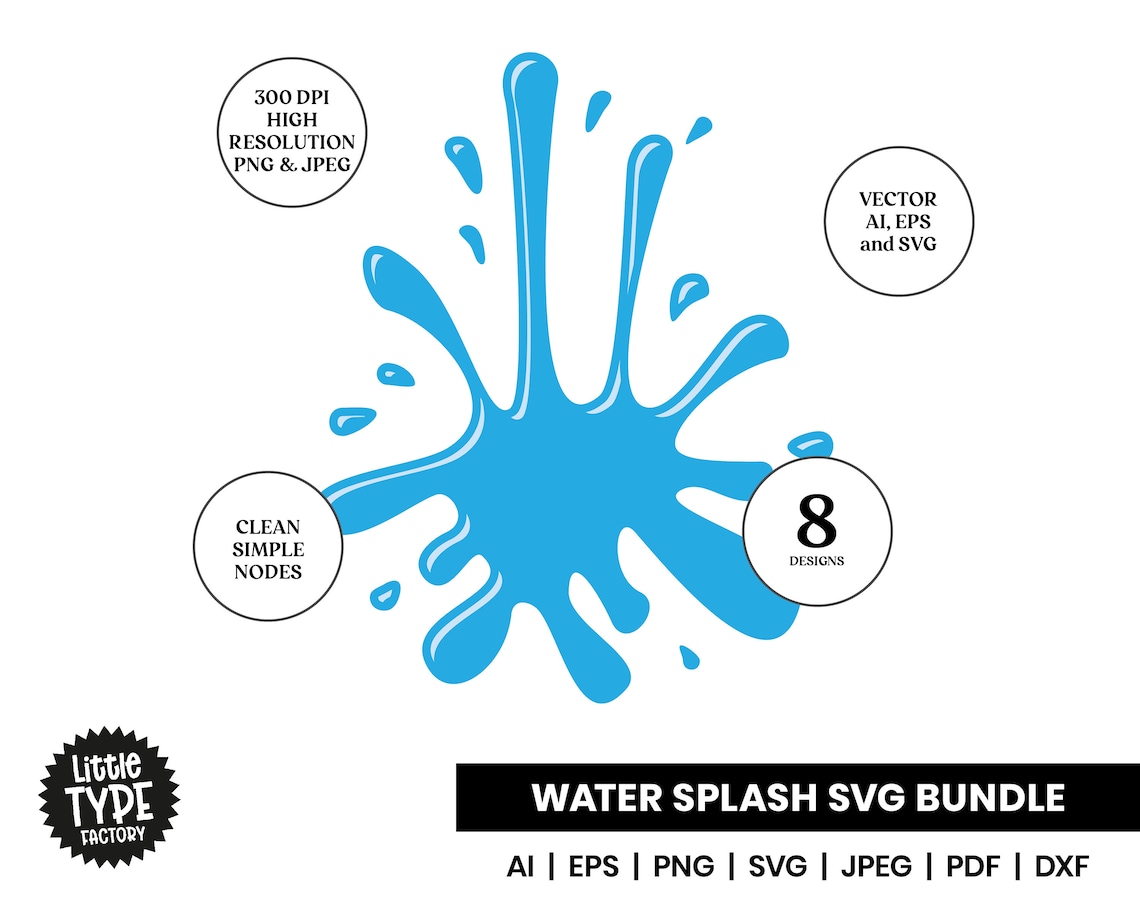 Water Splash SVG Clipart Set Splash PNG Bundle - Etsy Canada