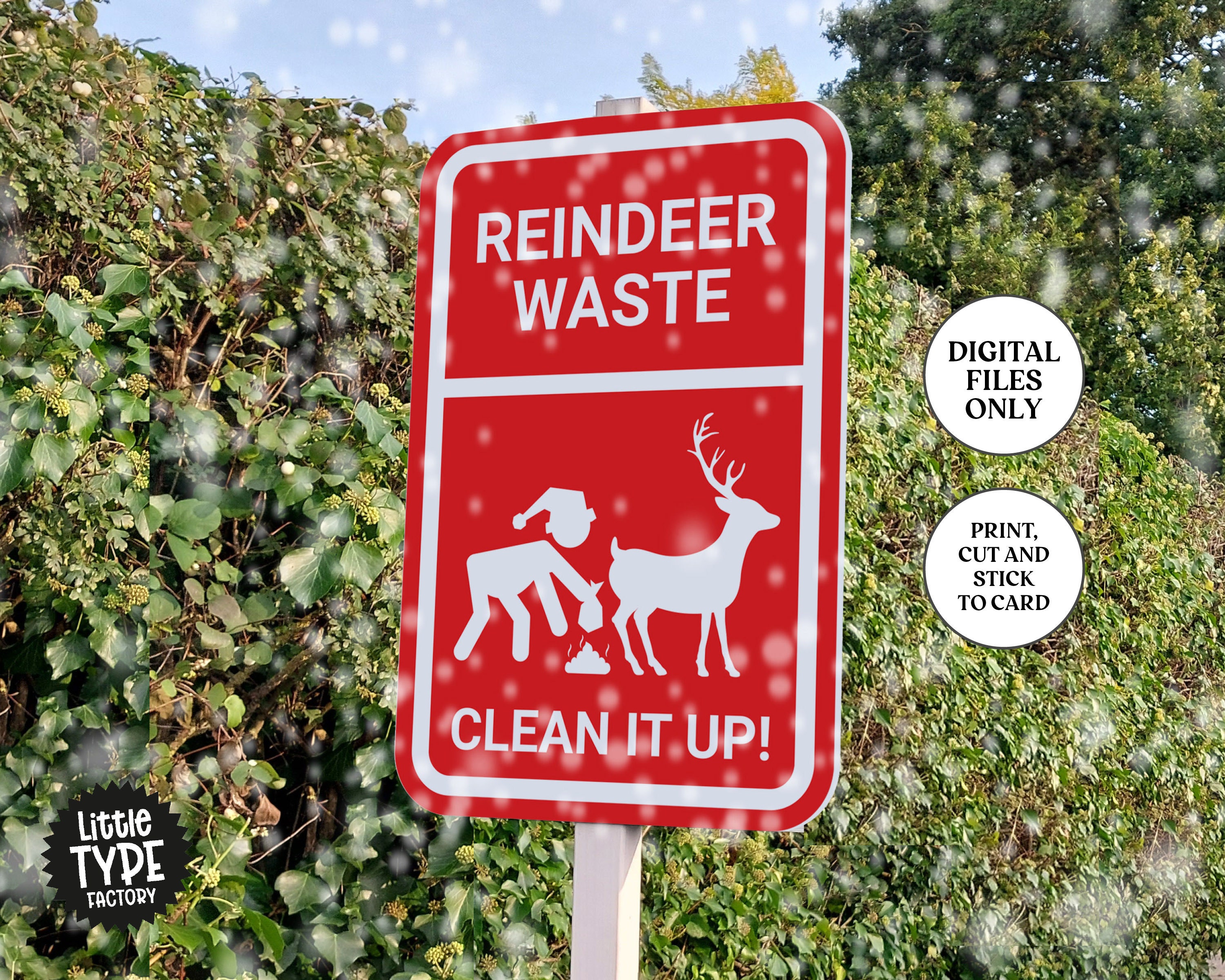 Reindeer Poop-a-scoop Sign SVG & PNG CLIPART Design - Etsy