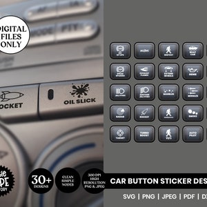 Funny Car Button Decals: 30+ Designs SVG PNG (digital Files) - Etsy