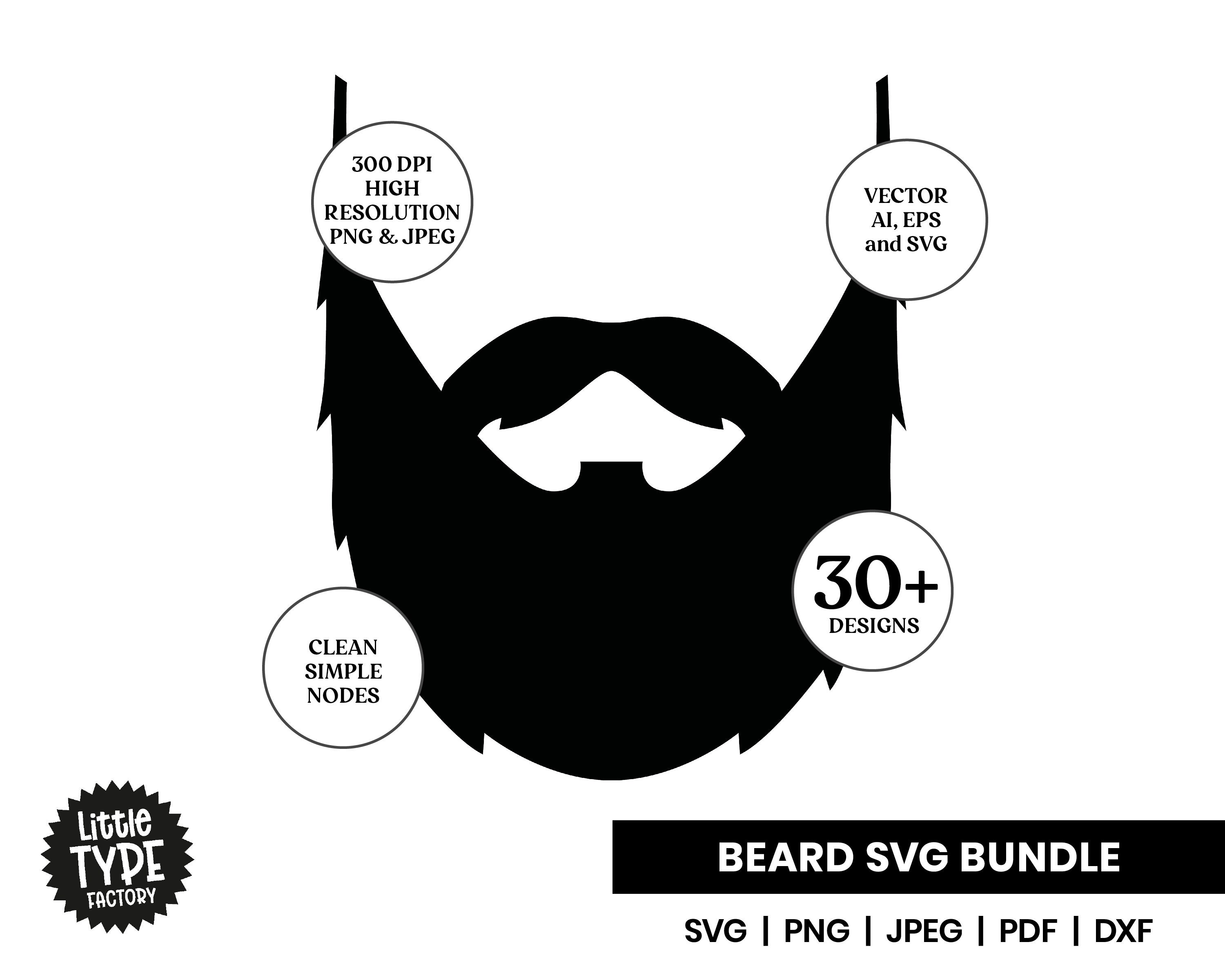 Beard SVG Bundle Beard PNG Clipart Set - Etsy
