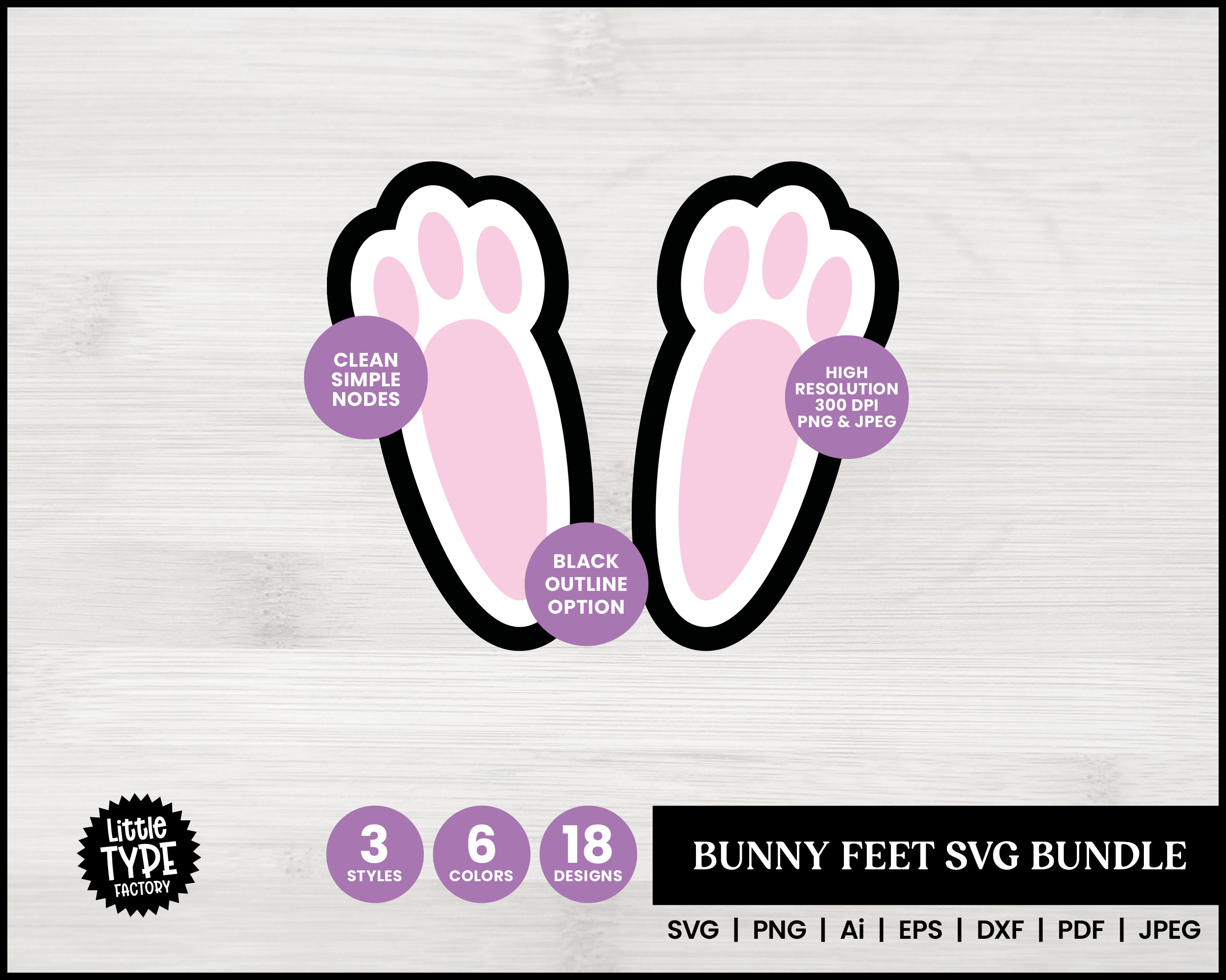 BUNNY FEET SVG Bundle - Etsy