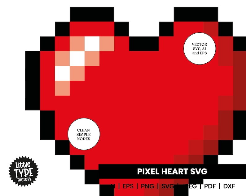 Pixel Corazón PNG Clipart / Corazón Pixel Art SVG - Etsy España