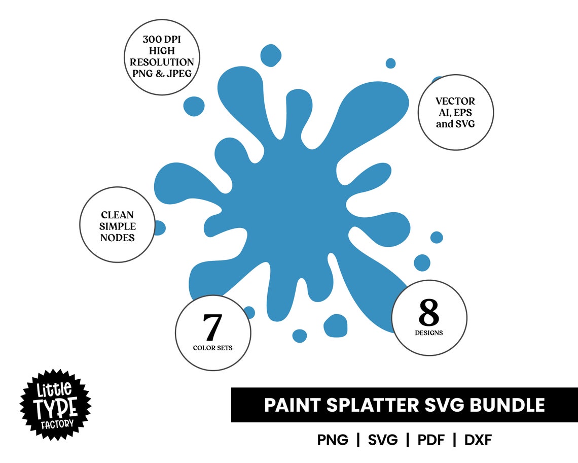 PAINT SPLATTER SVG Bundle A Paint Splash Svg Set - Etsy