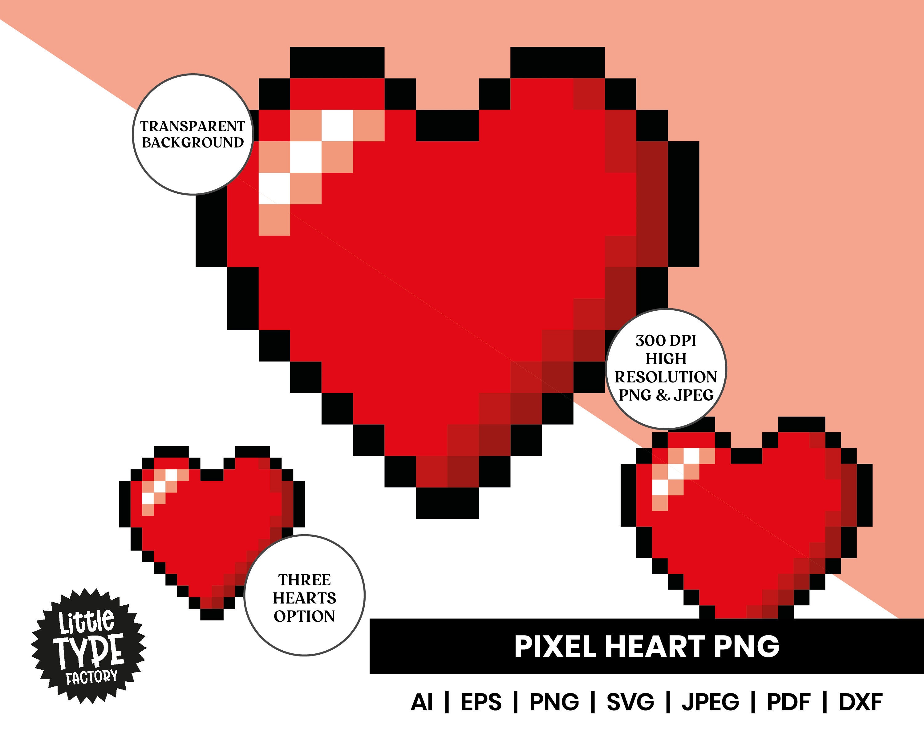 Pixel Heart PNG Clipart Heart Pixel Art SVG - Etsy