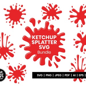 KETCHUP SPLATTER SVG Bundle - Etsy