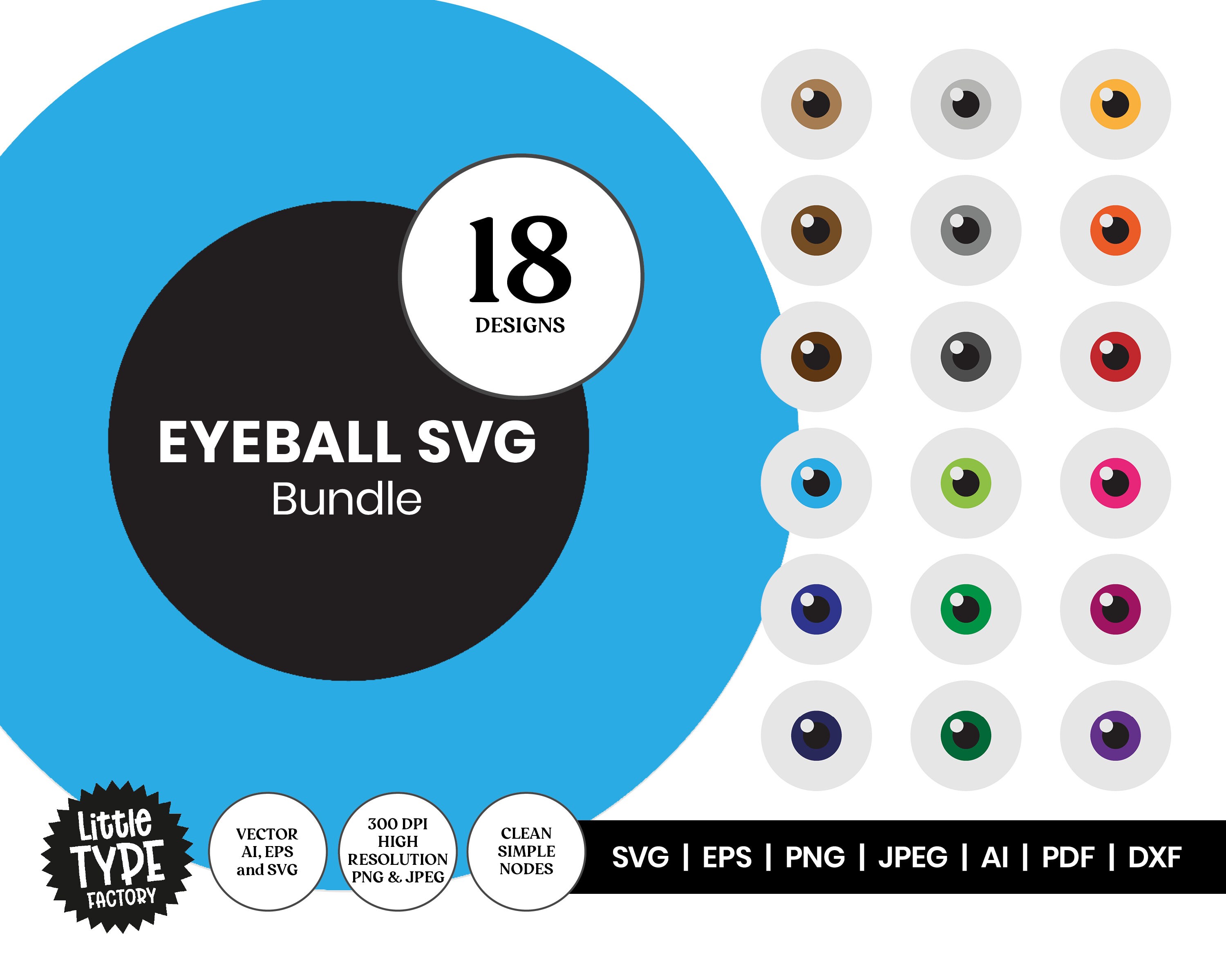Eyeball SVG Bundle Eye PNG Clipart - Etsy