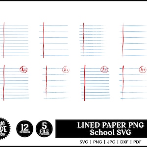Lined Paper PNG | School SVG - Etsy