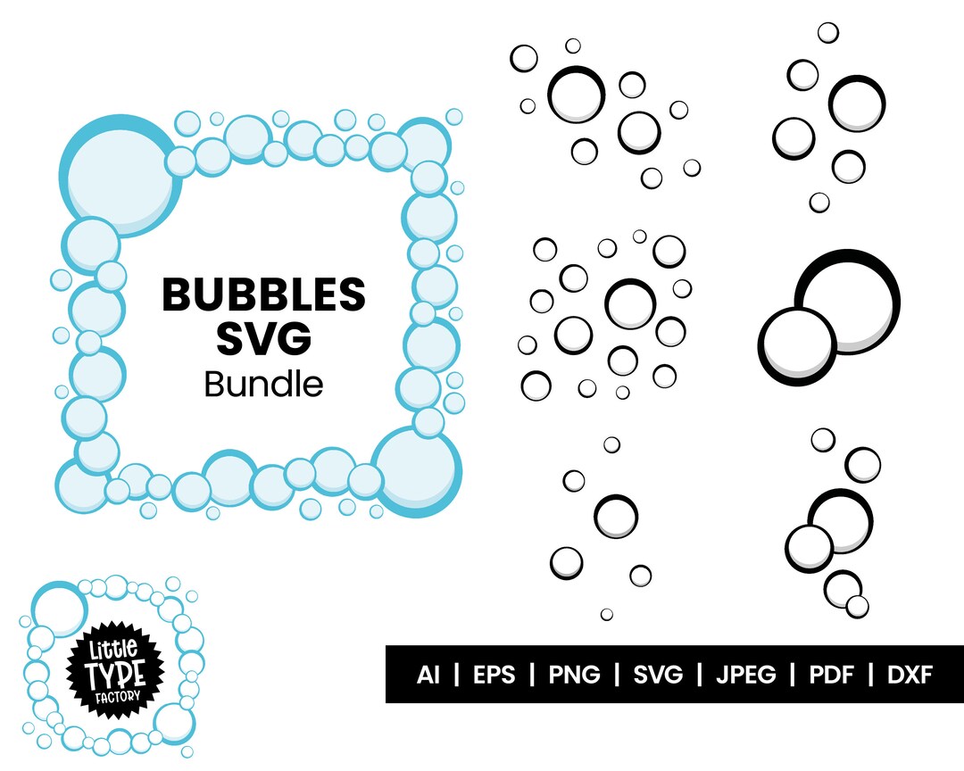BUBBLES SVG Bundle | Bubble PNG Clipart Set - Etsy