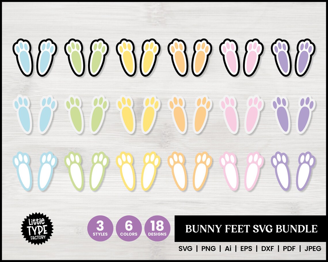 BUNNY FEET SVG Bundle - Etsy