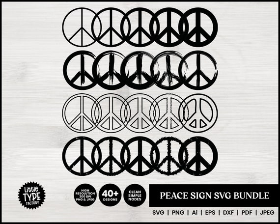 PEACE SIGN SVG Bundle Peace Clipart Pngs | Etsy