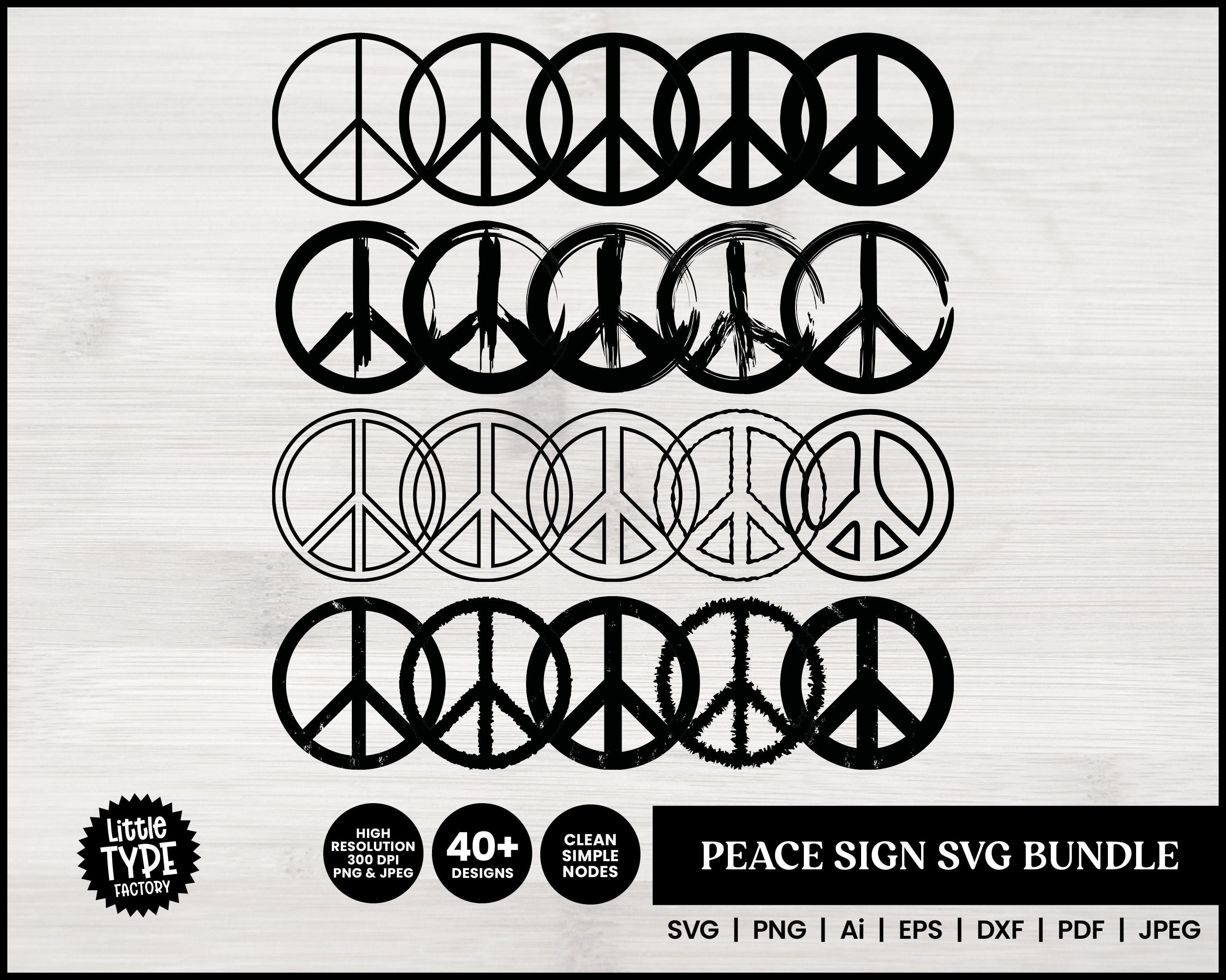 PEACE SIGN SVG Bundle Peace Clipart Pngs - Etsy